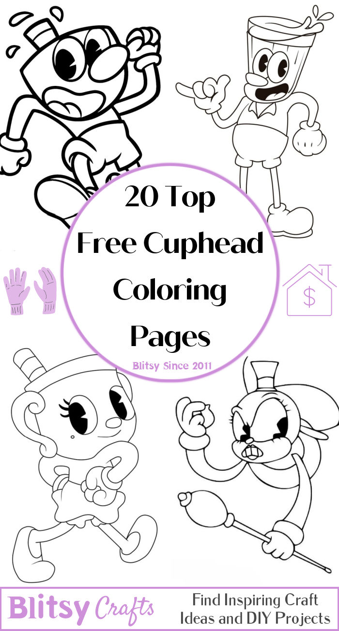 20 Free Cuphead Coloring Pages for Kids and Adults