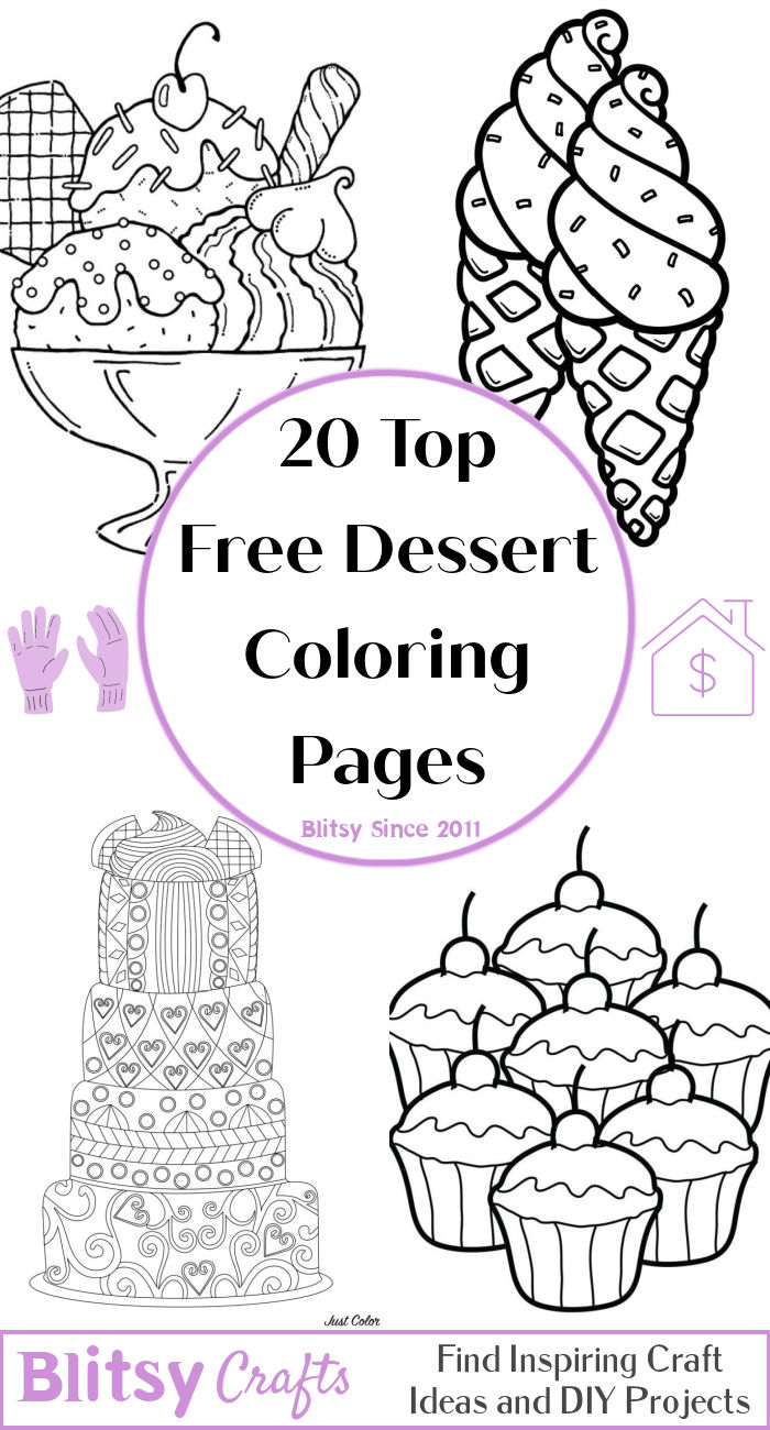 20 Free Dessert Coloring Pages for Kids and Adults - Blitsy