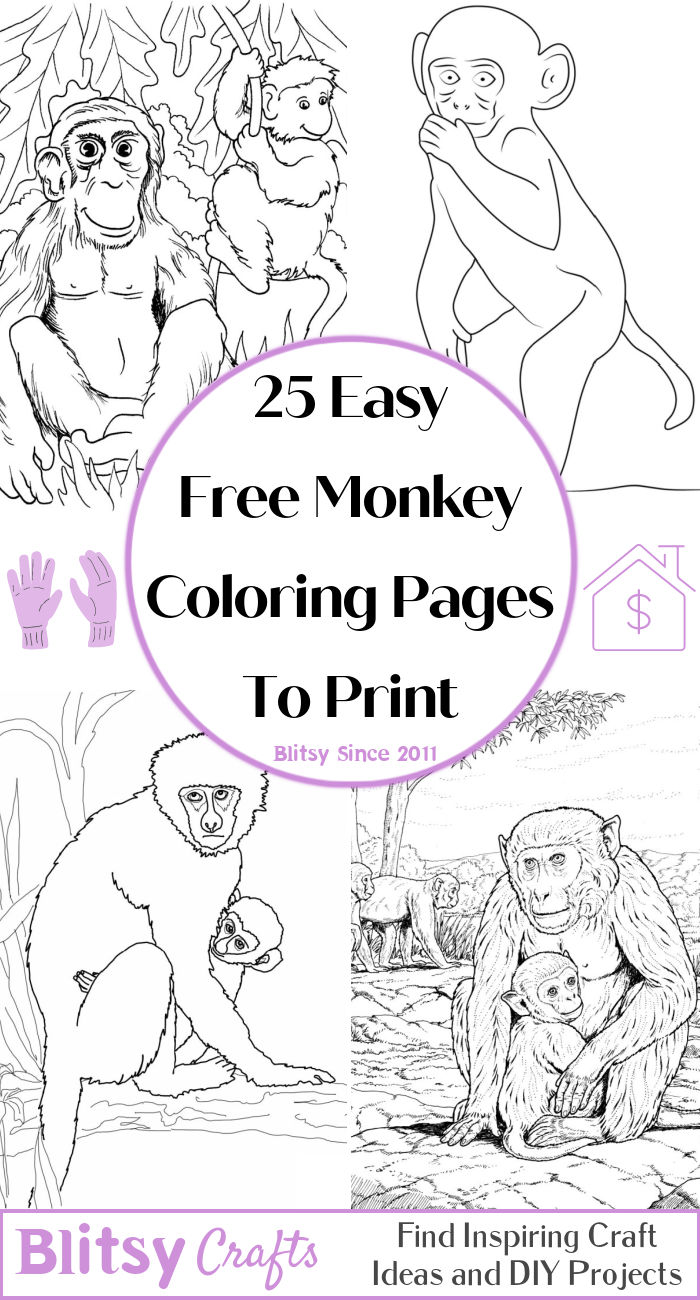 25 Free Monkey Coloring Pages for Kids and Adults