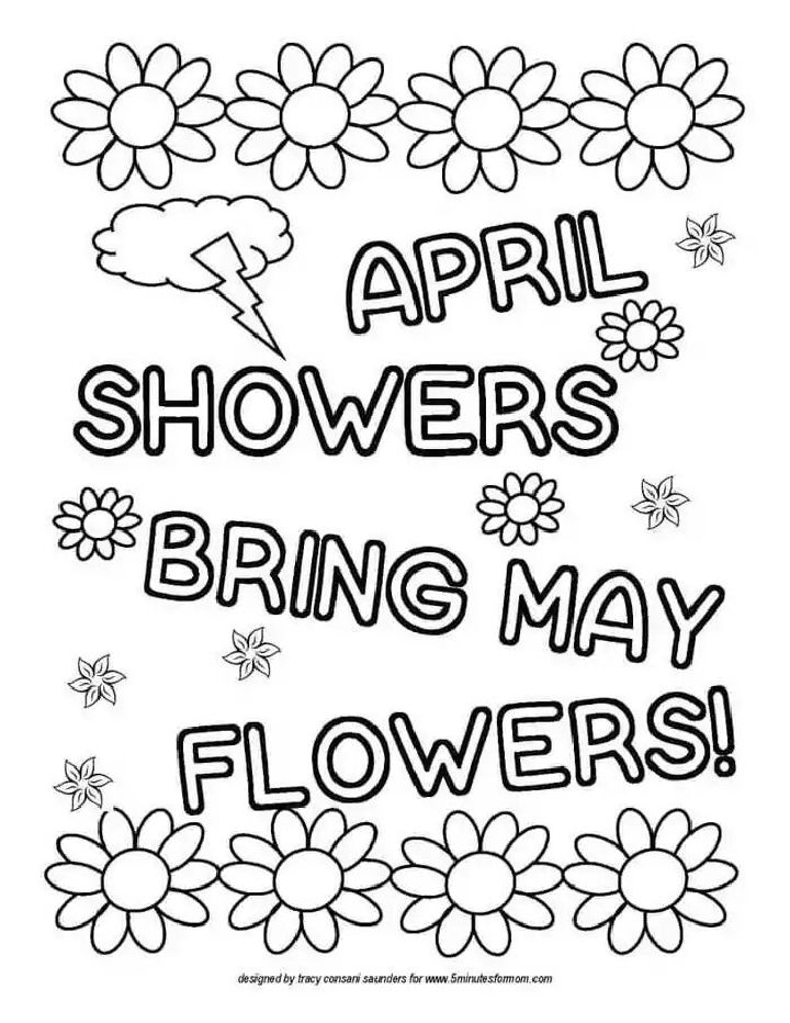 20 Free April Coloring Pages for Kids and Adults - Blitsy