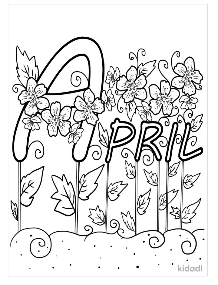 20 Free April Coloring Pages for Kids and Adults - Blitsy