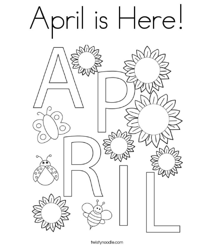 20 Free April Coloring Pages for Kids and Adults - Blitsy
