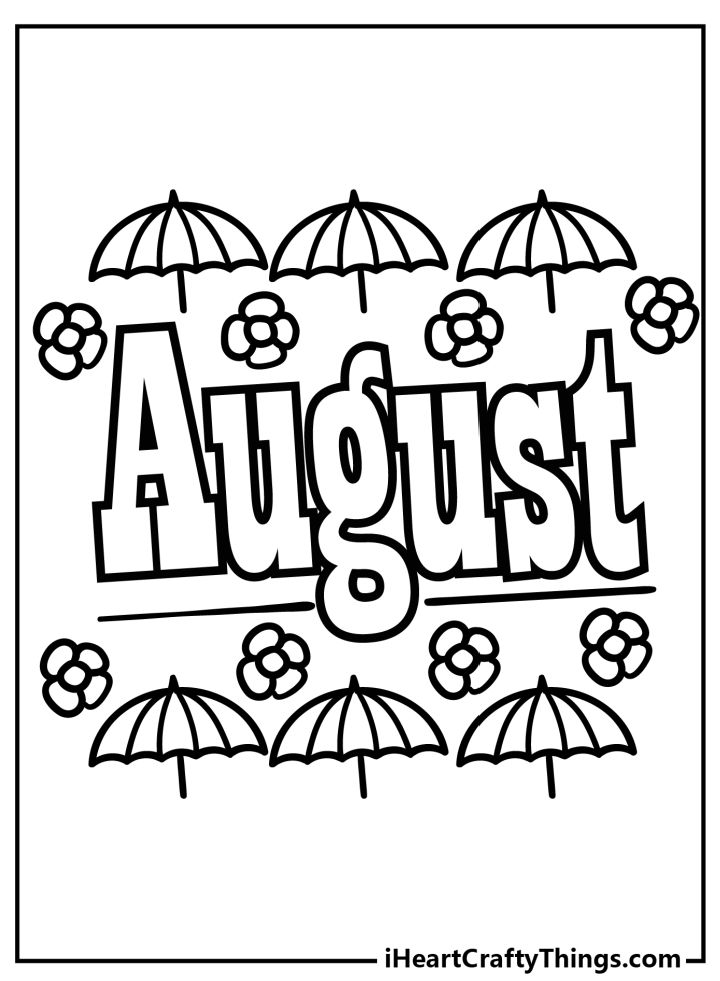 15 Free August Coloring Pages for Kids and Adults