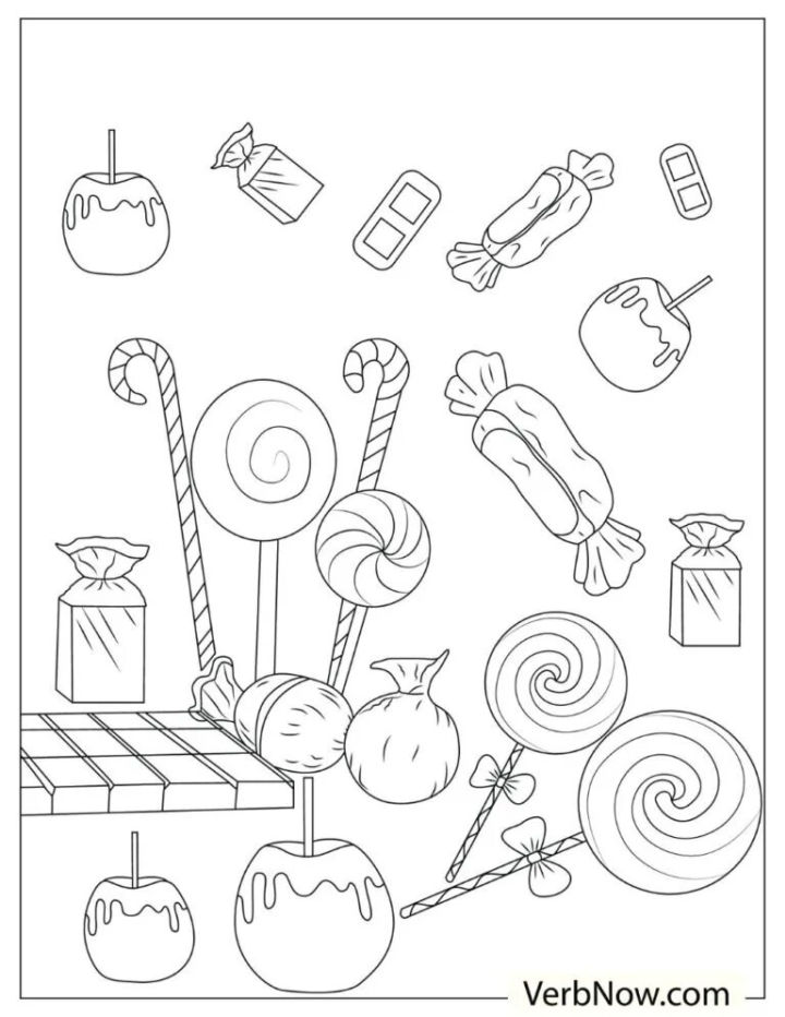 20 Free Candy Coloring Pages for Kids and Adults - Blitsy