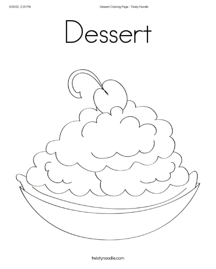 20 Free Dessert Coloring Pages for Kids and Adults - Blitsy