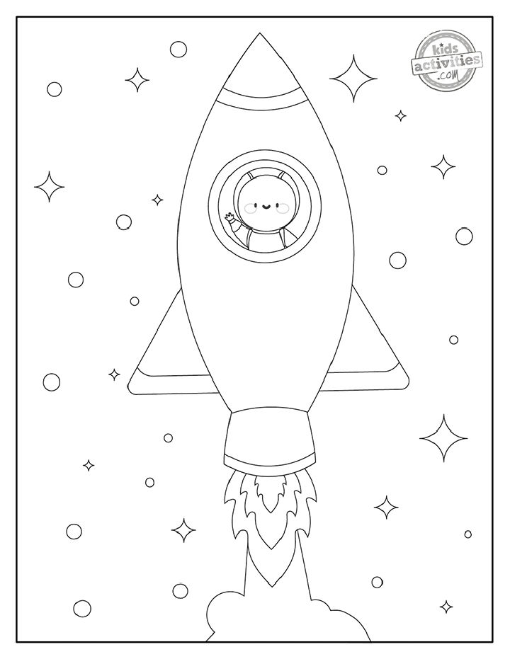 15 Free Rocket Coloring Pages for Kids and Adults