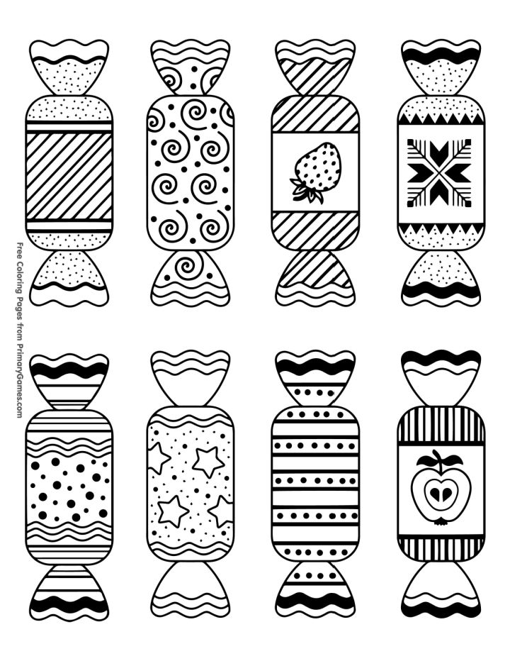 20 Free Candy Coloring Pages for Kids and Adults - Blitsy