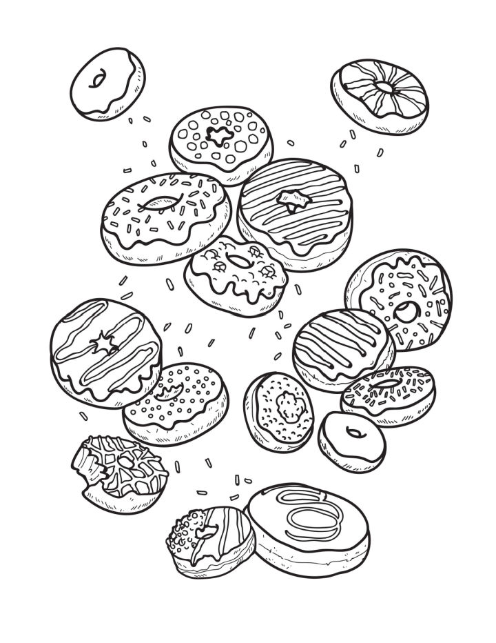 25 Free Donut Coloring Pages for Kids and Adults - Blitsy
