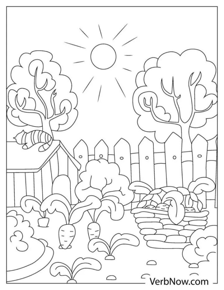 20 Free Garden Coloring Pages for Kids and Adults