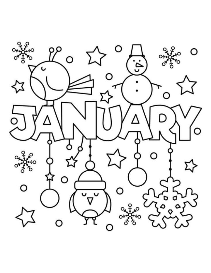 20 Free January Coloring Pages for Kids and Adults