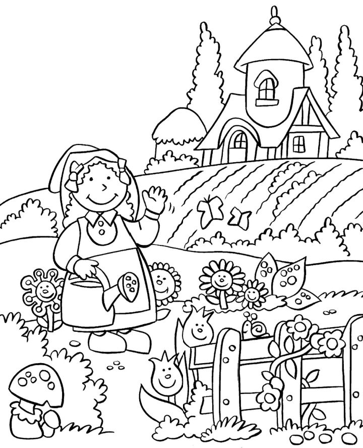20 Free Garden Coloring Pages for Kids and Adults