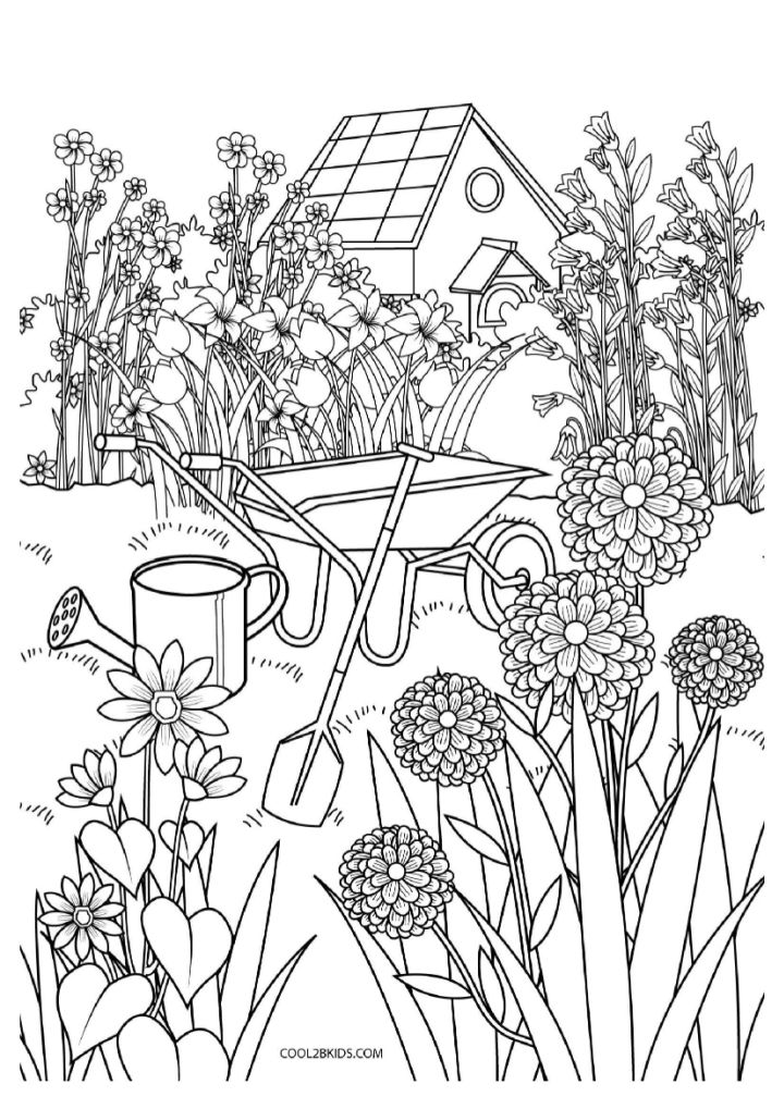 20 Free Garden Coloring Pages for Kids and Adults
