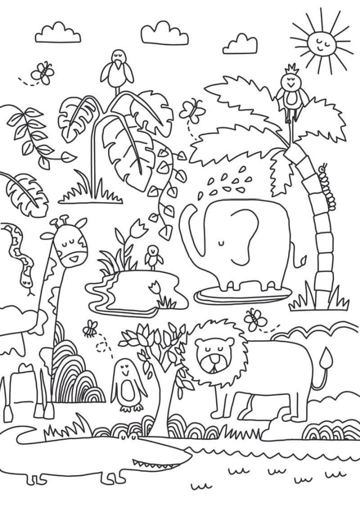 25 Free Jungle Coloring Pages for Kids and Adults