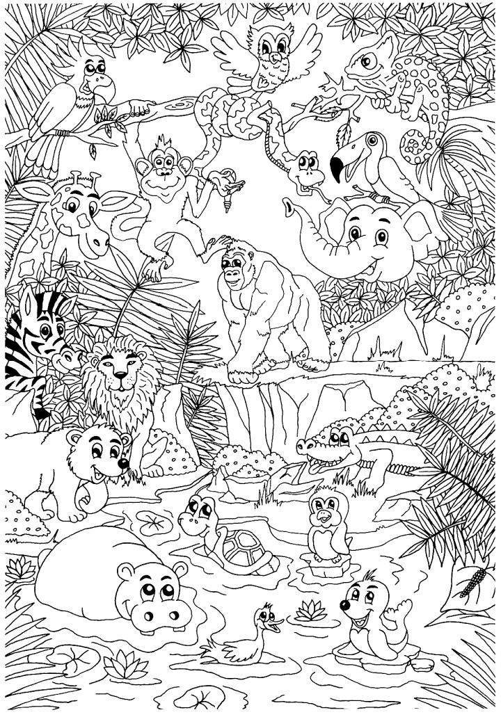 25 Free Jungle Coloring Pages for Kids and Adults