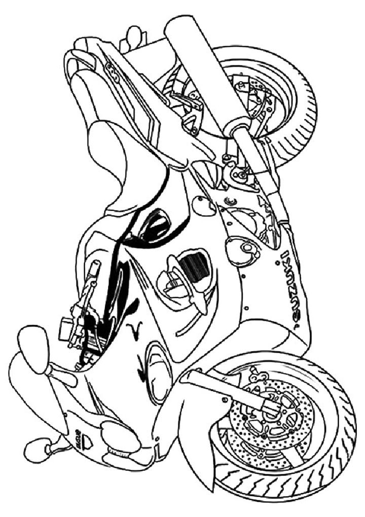 25 Free Motorcycle Coloring Pages for Kids and Adults
