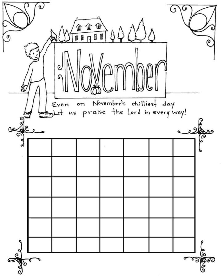 20 Free November Coloring Pages for Kids and Adults