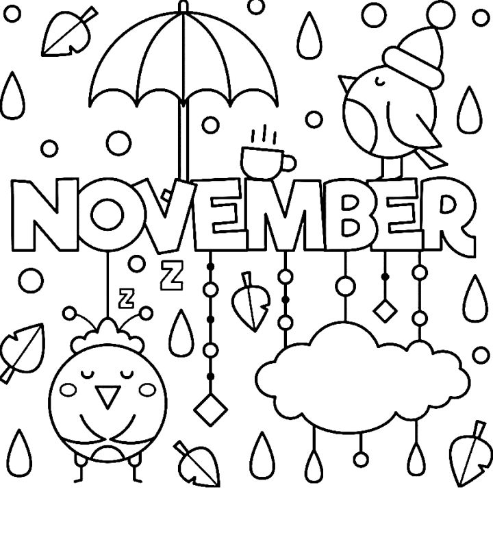 20 Free November Coloring Pages for Kids and Adults