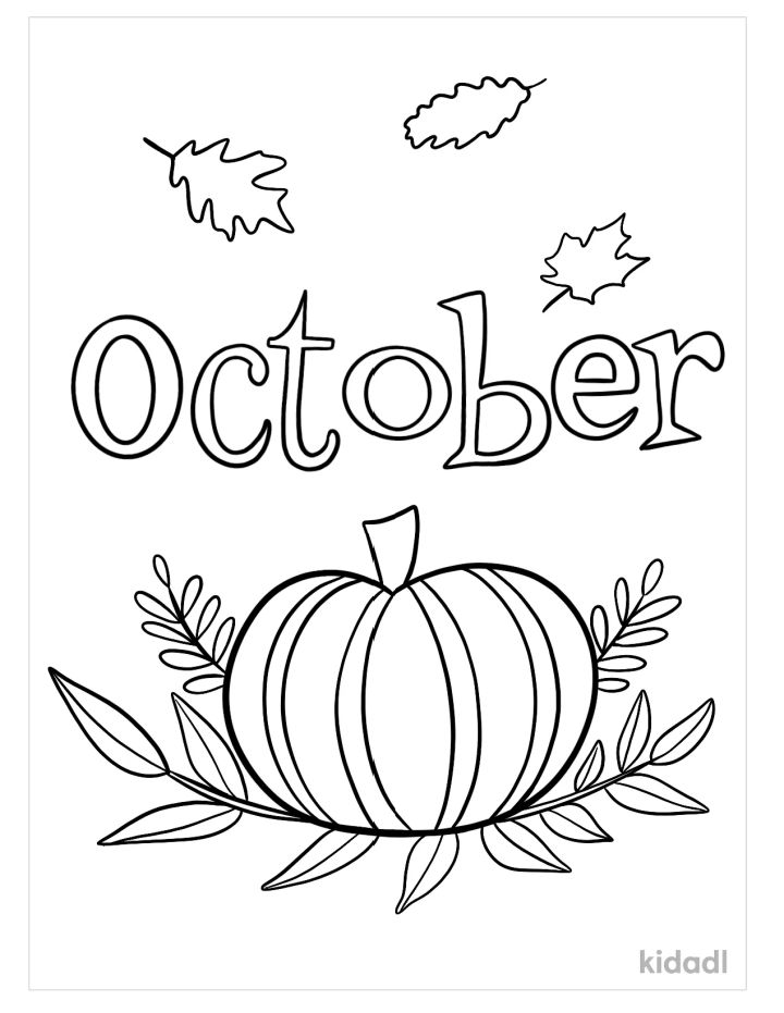20 Free October Coloring Pages for Kids and Adults