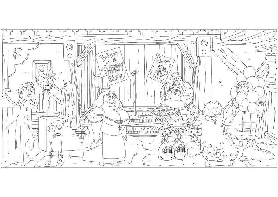 15 Free Rick and Morty Coloring Pages for Kids and Adults