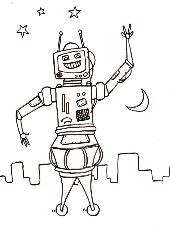 25 Free Robot Coloring Pages for Kids and Adults
