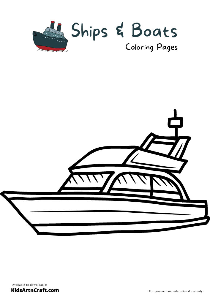 25 Free Boat Coloring Pages for Kids and Adults - Blitsy