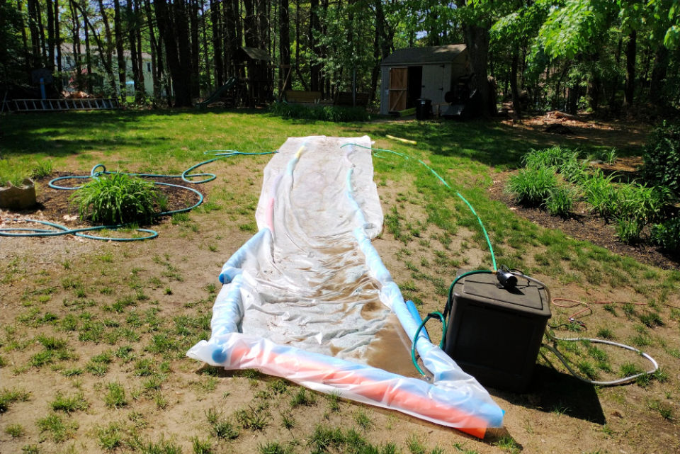 DIY Slip and Slide for Summer Outdoor Play - Blitsy