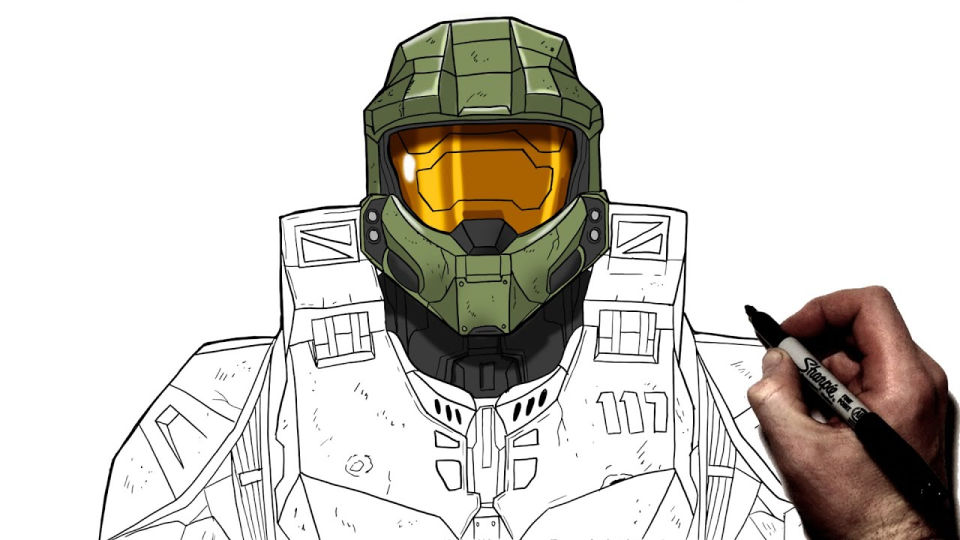20 Master Chief Drawing Ideas - Draw Master Chief Halo