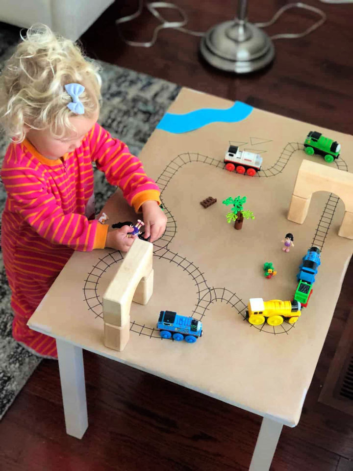 DIY Train Table for Kids' Playtime - Blitsy