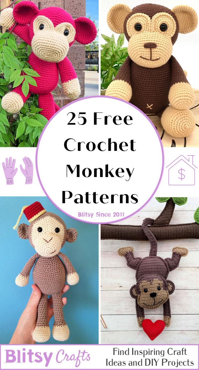 25 Free Crochet Monkey Patterns (PDF Pattern) - Blitsy