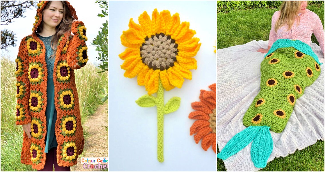 25 Free Crochet Sunflower Patterns (Easy PDF Pattern)