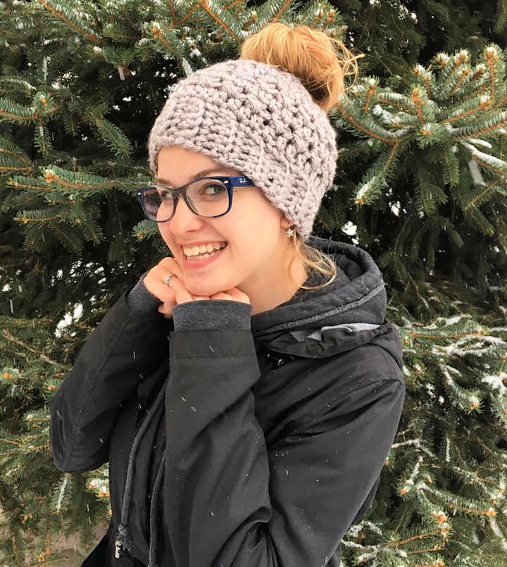 30 Free Crochet Messy Bun Hat Patterns - Blitsy