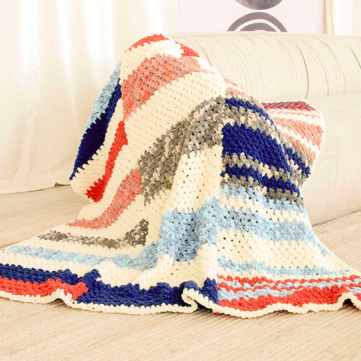 30 Free Striped Crochet Blanket Patterns - Blitsy