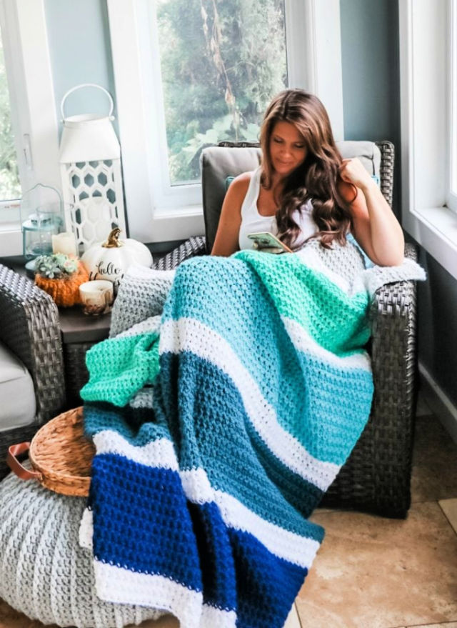 30 Free Striped Crochet Blanket Patterns - Blitsy