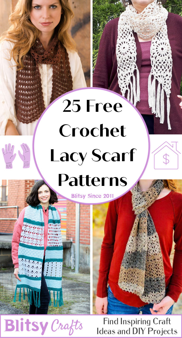 25 Free Lacy Crochet Scarf Patterns (Lace Scarf Pattern)