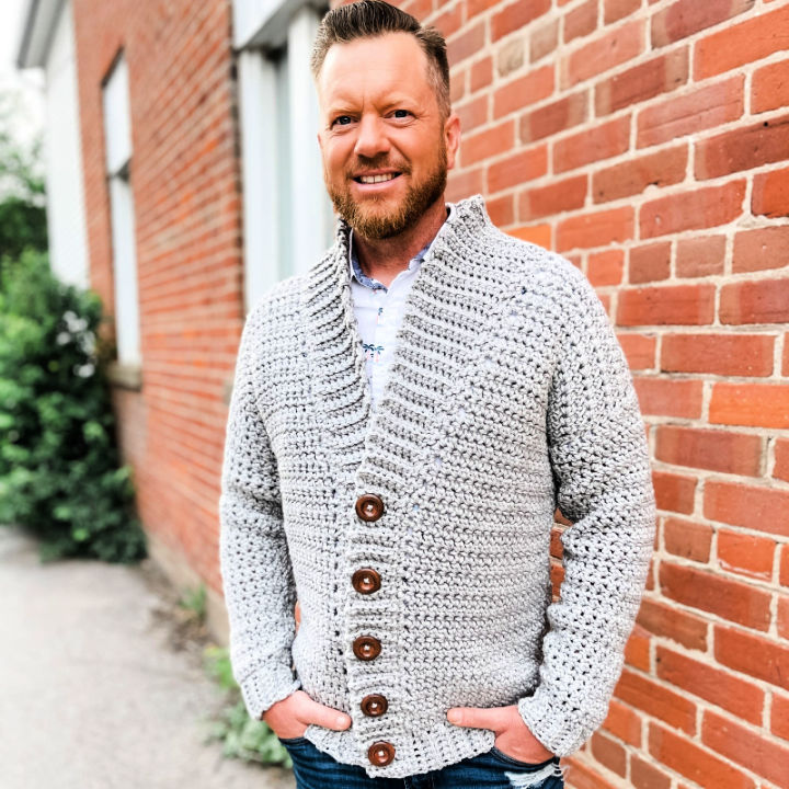 25 Free Crochet Men's Sweater Patterns (Cardigan Pattern) - Blitsy