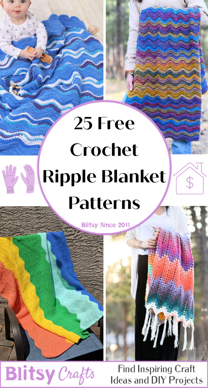 25 Free Crochet Ripple Blanket Patterns (Wavy Pattern)