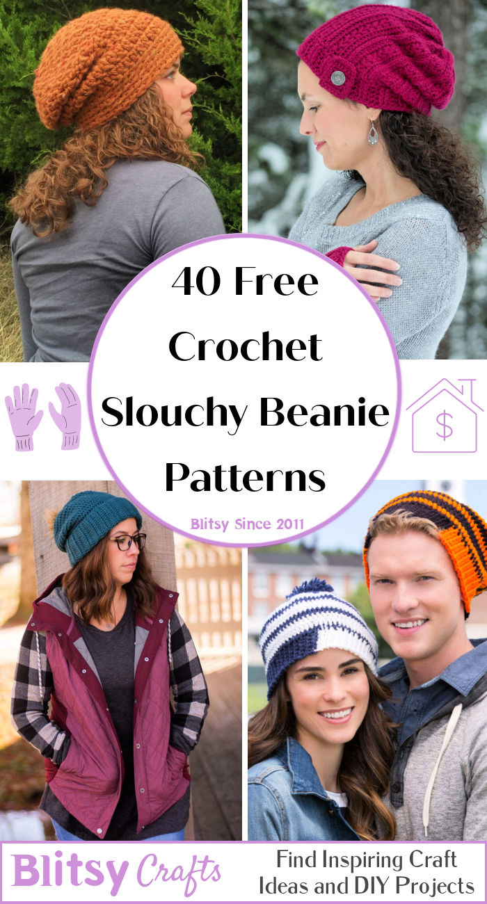 40 Free Slouchy Beanie Crochet Patterns (Hat Pattern)