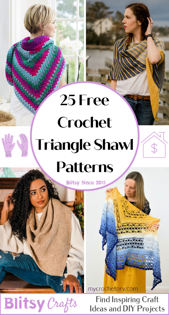 25 Free Crochet Triangle Shawl Patterns for Beginners - Blitsy
