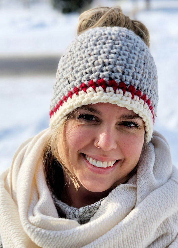 30 Free Crochet Messy Bun Hat Patterns Blitsy