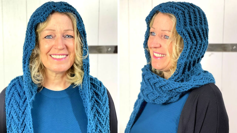 25 Free Crochet Hooded Scarf Patterns - Blitsy