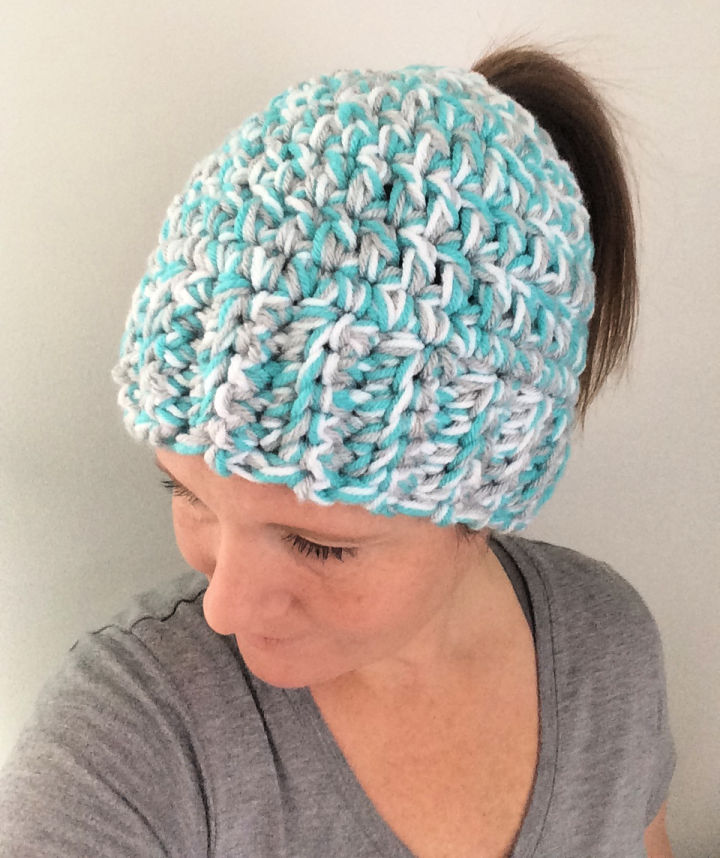 30 Free Crochet Messy Bun Hat Patterns - Blitsy