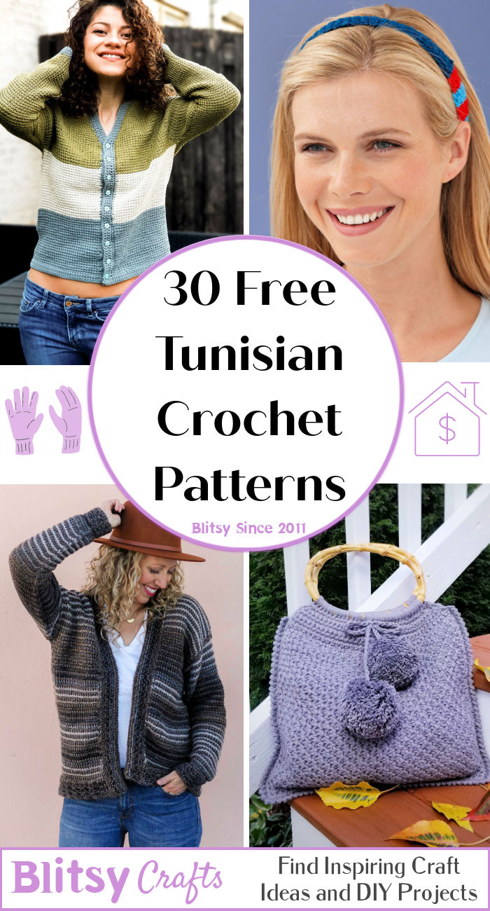 30 Free Tunisian Crochet Patterns for Beginners - Blitsy