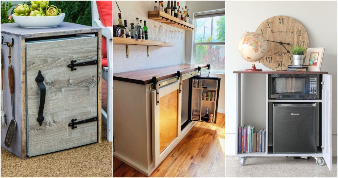 DIY Mini Fridge Cabinet to Keep Your Drinks Cool - Blitsy
