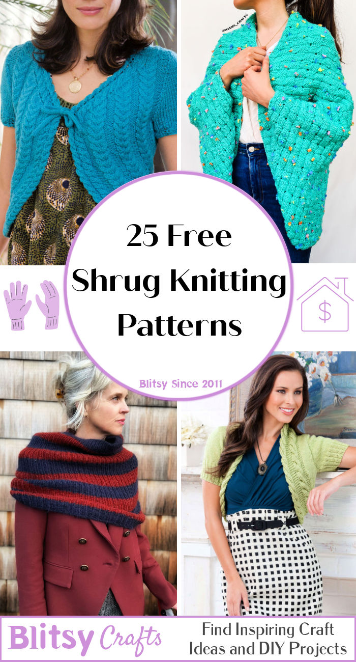 Easy Knit Shrug Pattern - Blitsy