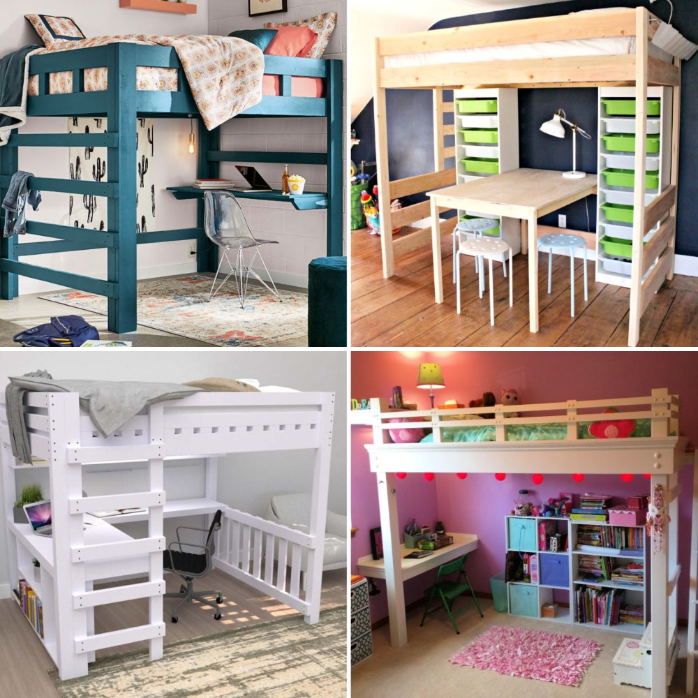 DIY Loft Beds with Desk Plans - Blitsy