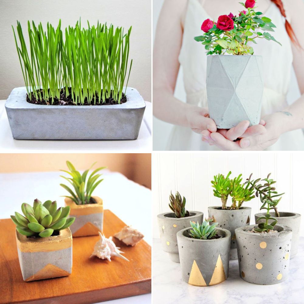 25 Brilliant DIY Concrete Planters To Make - Blitsy