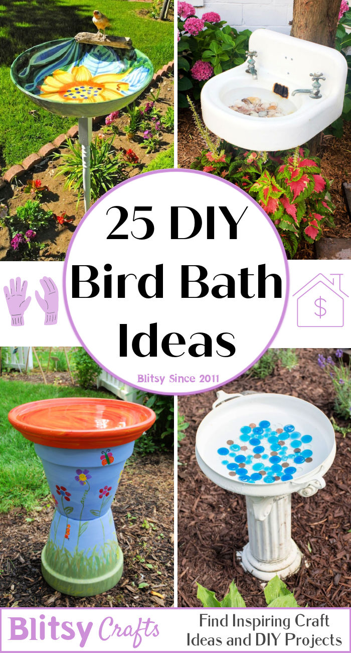 DIY Bird Bath (25 Ways to Make) - Blitsy
