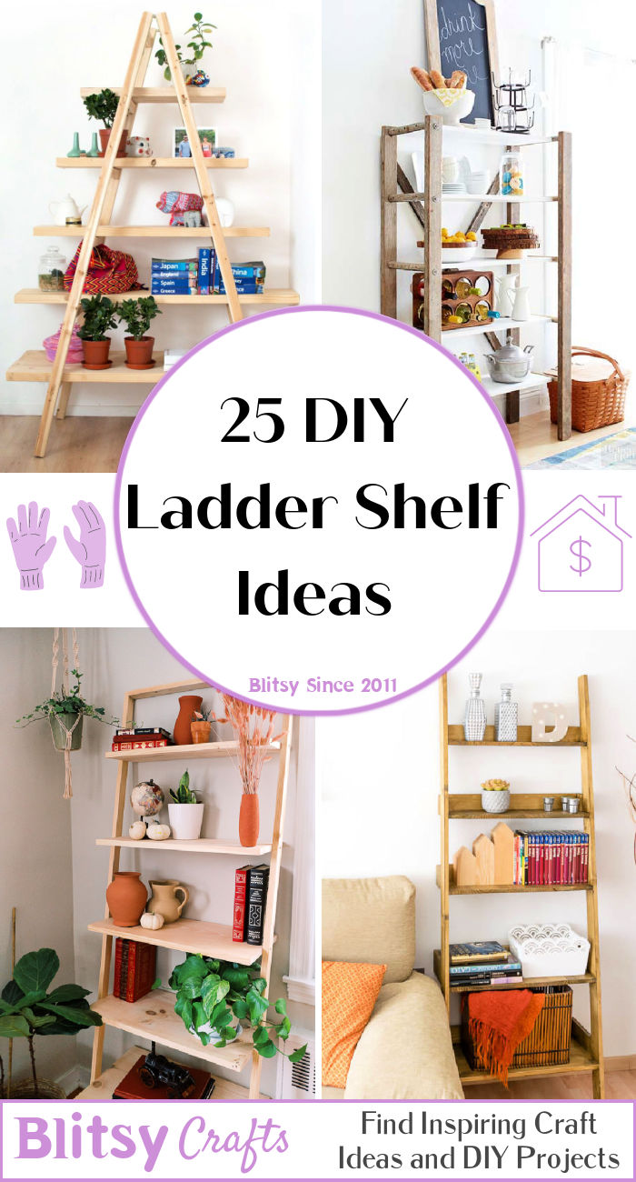DIY Ladder Shelf (25 Ways) - Blitsy