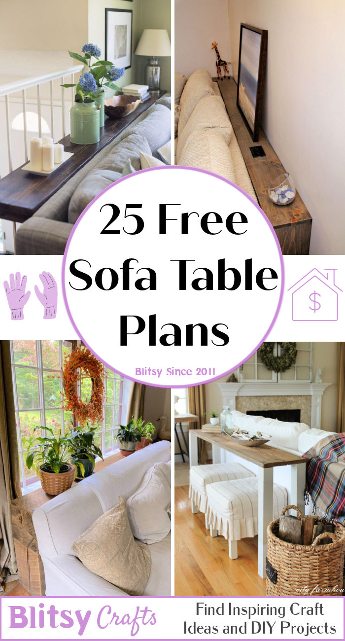 25 DIY Sofa Table Plans to Build your own Behind Couch Table