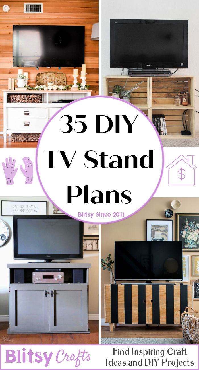 35 Free DIY TV Stand Plans Anyone Can Build - Blitsy